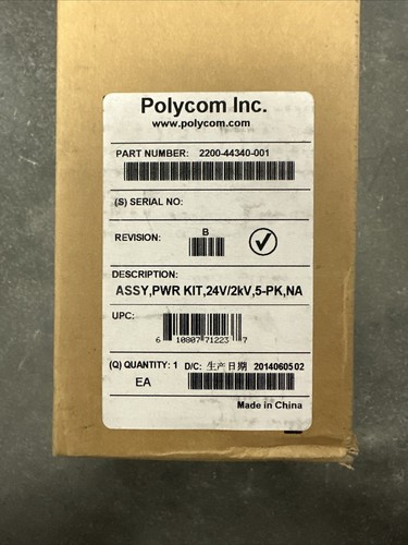 Polycom ASSY 24V/0.5A,Power Kit NA-5PK New | eBay
