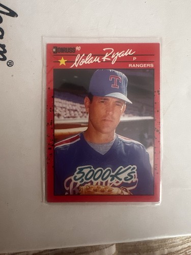 1990 Topps Baseball Card Nolan Ryan 3 errors , 5000k , Lynn , print ...