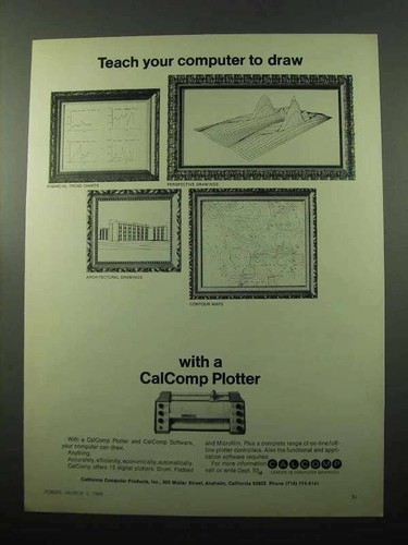 1969 Calcomp Plotter Ad - Teach Your Computer to Draw | eBay