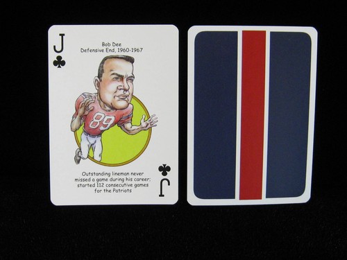 Bob Dee New England Patriots "J of Clubs" Hero Decks Playing Card | eBay