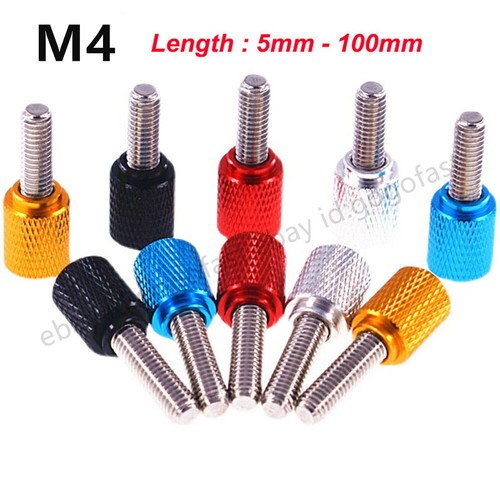 M4 Knurled Thumb Screw Cylindrical Head Hand Tighten Bolt Long 5mm ...