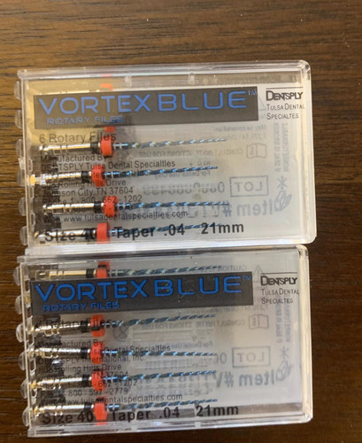 2 pk 21mm .04 Asst Vortex Blue Rotary Files Dentsply Tulsa Dental Root ...