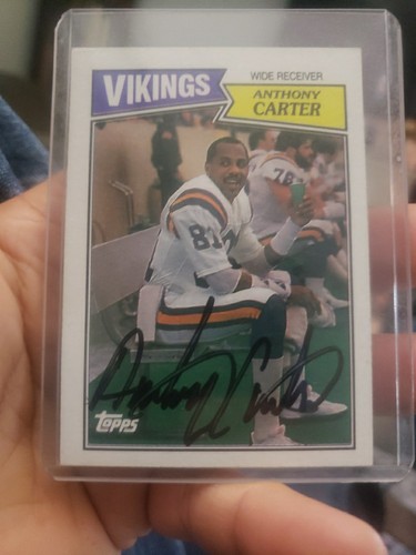 ANTHONY CARTER SIGNED IP AUTO 1987 Topps VIKINGS Michigan | eBay