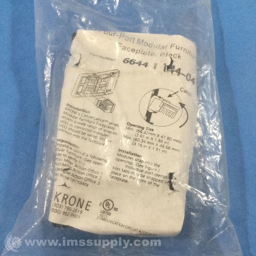 Krones 6644-1-144-04 Furniture Faceplate, 4 port, with Labels and FNFP ...