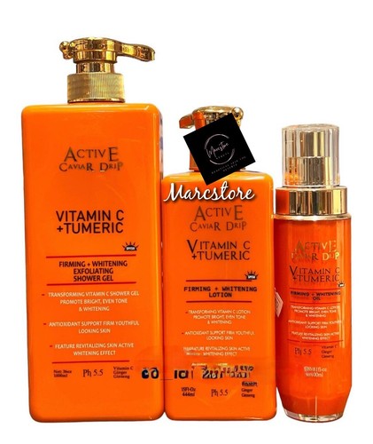 active caviar drip Vitamin C + Tumeric Lotion,serum,and Shower Gel | eBay