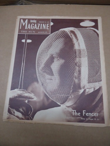 Baltimore Sun Magazine - The Fencer 2 28 1960 | eBay
