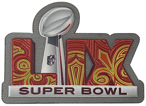 2025 SUPER BOWL LIX 59 PLASTIC CHROMAFLEX JERSEY PATCH NEW ORLEANS | eBay