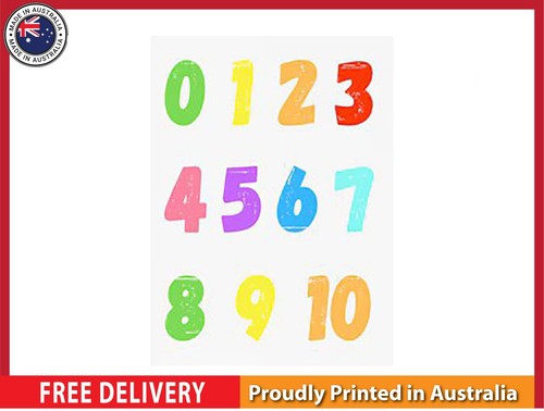 NEW (LAMINATED) NUMBERS (61X91CM) EDUCATIONAL CHART PICTURE PRINT ...