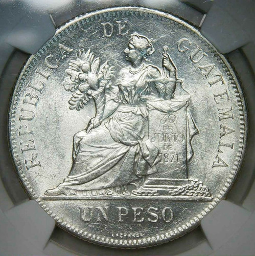 1894__MS 61__Un (1) Peso, Silver__Guatemala__NGC, Foreign Coin | eBay