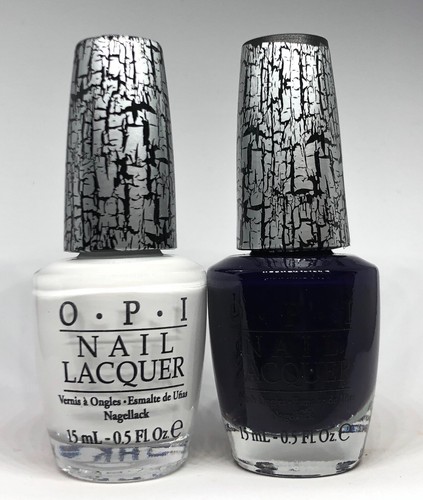 OPI Nail Lacquer White Shatter E54 and Navy Shatter E63 - 2 Full Size ...