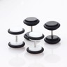 1 Pair 16G Black 316L Steel Fake Plug Barbell Fake Earring Piercing ...