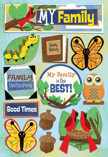 Scrapbooking Crafts KF Stickers My Family History Memories Best Birds ...