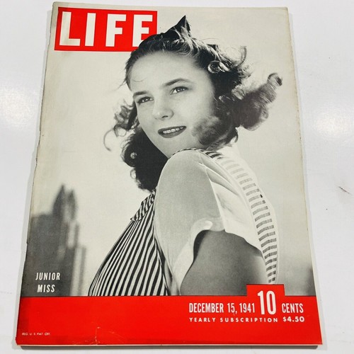 LIFE MAGAZINE DECEMBER 15 1941 JUNIOR MISS / PEARL HARBOR ATTACK ...