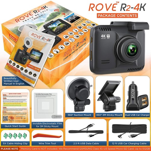 Built in WiFi GPS Car Dashboard Camera Recorder Rove R2-4K Dash Cam ...