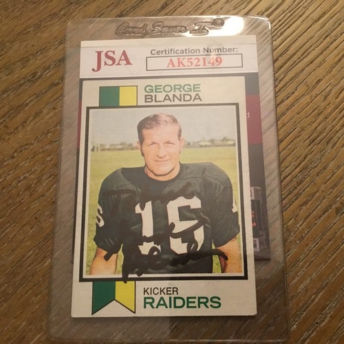 Autographed 1973 Topps George Blanda HOF.. JSA Sticker & Cert | eBay