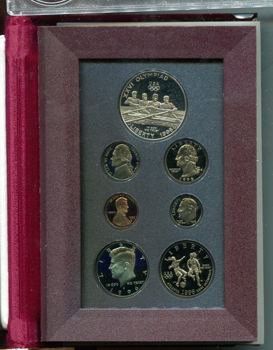 1996 S U.S PRESTIGE SOCCER ROWING OLYMPIC 7 COIN SET PROOF 1920L | eBay
