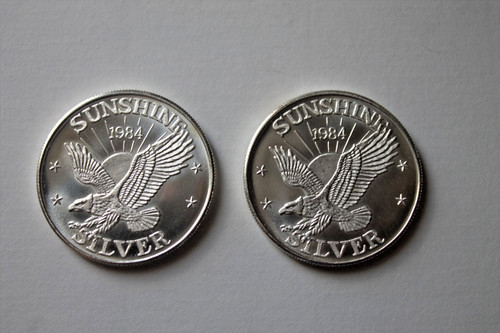 Sunshine Minting 1 oz silver rounds 2-coins 1984 silver coins with ...