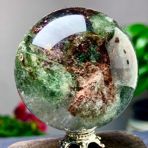 127G Natural Green Ghost Crystal Quartz Ball Crystal Sphere Mineral ...