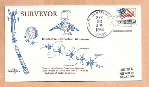 SURVEYOR MIDCOURSE CORRECTION MANEUVER SEP 20,1966 CAPE ORBIT SPACE ...