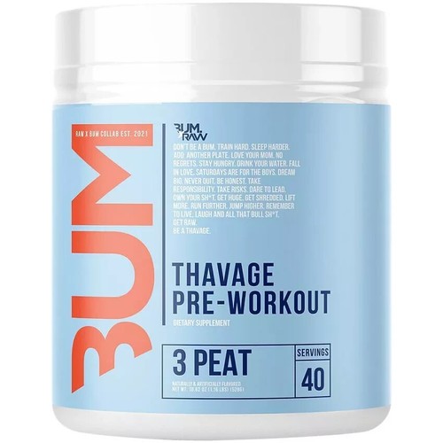 RAW CBUM Thavage Hardcore Pre-Workout Pumps Focus 40 Servings 3-4Peat ...