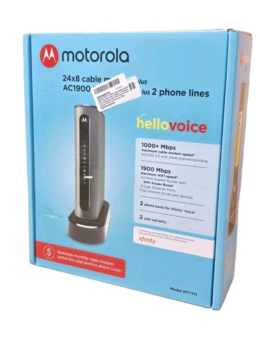 Motorola MT7711 24X8 Cable Modem AC1900 Wi-Fi - Router Xfinity ...