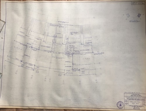 1964 SHEA STADIUM, NY METS, THIRD LEVEL PLAN P-19, BLUEPRINT, FLUSHING ...