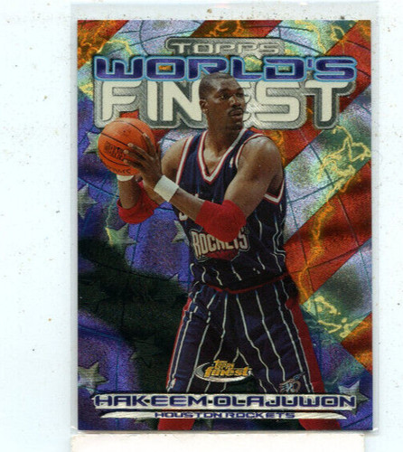 HAKEEM OLAJUWON 2000-01 Topps Finest Worlds Finest WF13 Houston Rockets ...