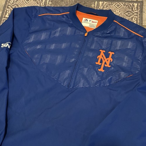 MAJESTIC New York Mets Authentic 1/4 Zip Cool Base Jacket Coat Team ...