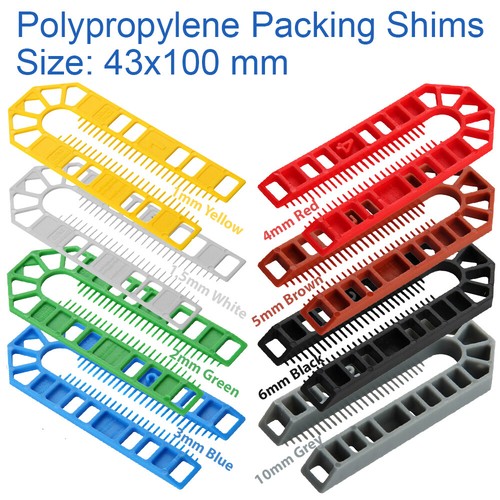 1mm 2mm 3mm 4mm 5mm 6mm 10mm PLASTIC PACKERS U SHIMS PAILS SPACERS 43mm ...
