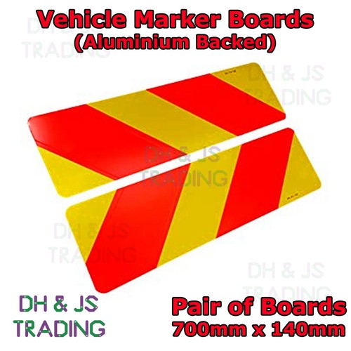 2x Universal Rear Marker Board Type 2/3 Pair Aluminium Backed 700mm x ...
