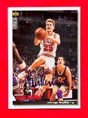 STEVE KERR Chicago Bulls 1996-96 Collector's Choice Card SIGNED ...