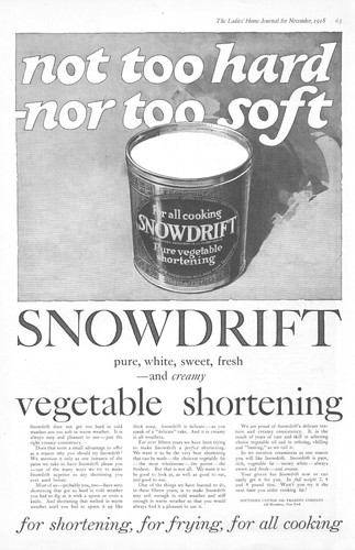 1918 Snowdrift Vegetable Shortening Antique Print Ad WW1 Era Not Too ...