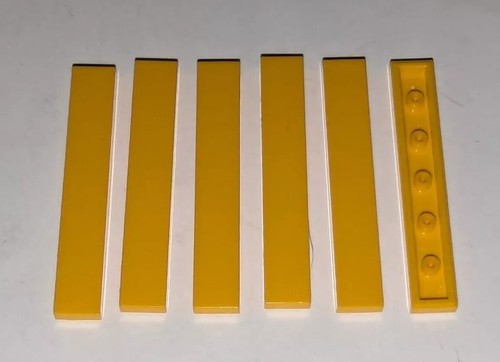 LEGO lot of 6 Bright Light Orange Tile 1 x 6 Pieces Part # 6636 ...