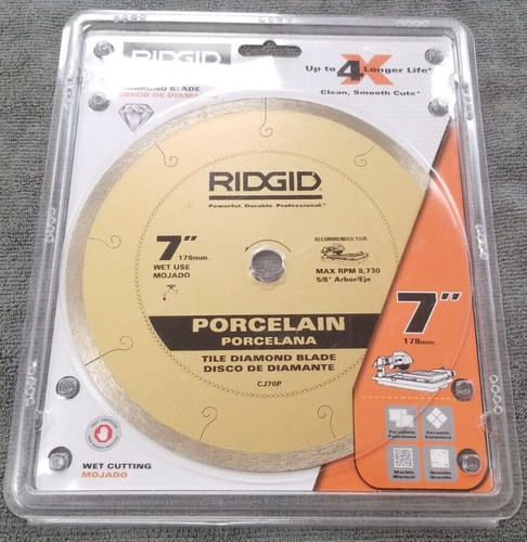 RIDGID 7-inch Continuous Rim Porcelain Diamond Blade Model # CHD-CJ70P ...