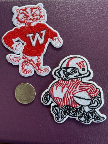 (2) UNIVERSITY OF Wisconsin Badgers Vintage Embroidered Iron on Patch 3 ...
