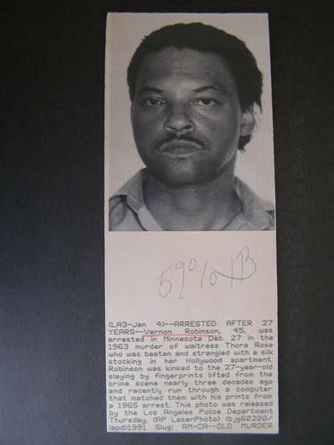 AP Wire Press Photo 1991 Vernon Robinson arrested after 27 yrs murder ...