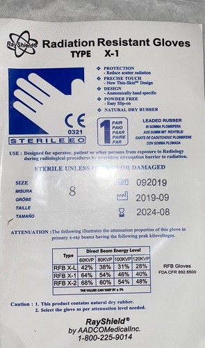 Rayshield Radiation Resistant Gloves Type X-1 size 8 | eBay