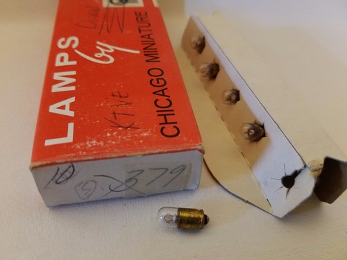Box of 5 Chicago Miniature 379 CM379 GE379 Midget Grooved Lamps Light ...