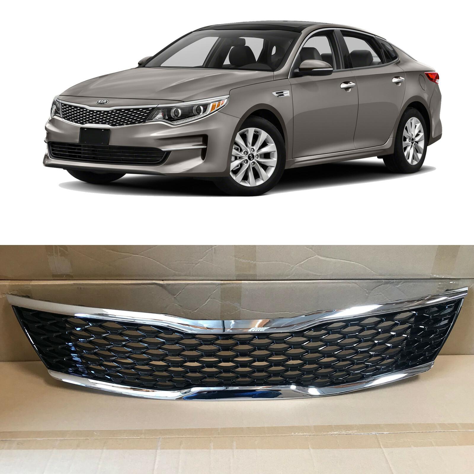 GRILLE FRONT BUMPER LOWER + CENTER 86561B2500 + 86562B2500 KIA SOUL ...