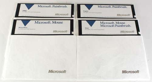 4 Diskette Set for Microsoft Mouse and Paintbrush 5.25 inch Floppy ...