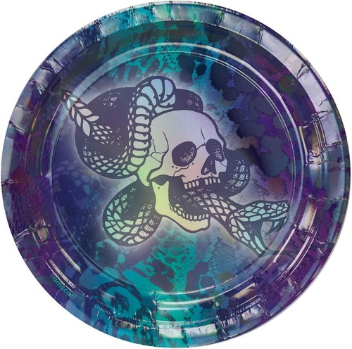 Midnight Mayhem Skull Snake Carnival Halloween Party 7" Paper Dessert ...