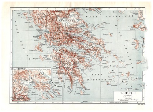 Map of Ancient Greece from the 1910 Encyclopedia Britannica | eBay