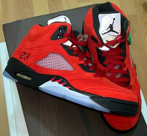 Nike Air Jordan 5 Retro Red Suede Raging Bull Toro Size 9 DS 2021 not ...