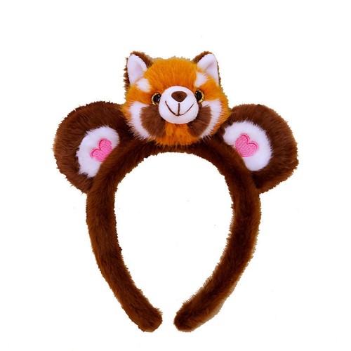 Red Panda Plush Hairband With Heart Shaped Clip For Kid Party Costumes ...