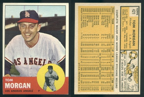 (49422) 1963 Topps 421 Tom Morgan Angels-EM | eBay