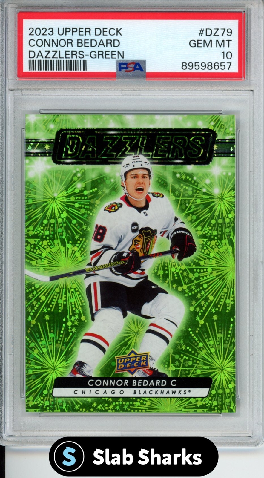 Connor Bedard 2023 Upper Deck #DZ-79 Dazzlers - Green Price Guide ...