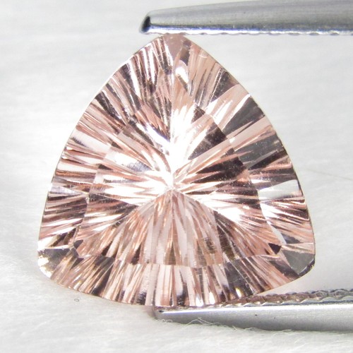 4.33Cts Excellent Natural Peach Color Morganite 12mm Trillion Concave ...