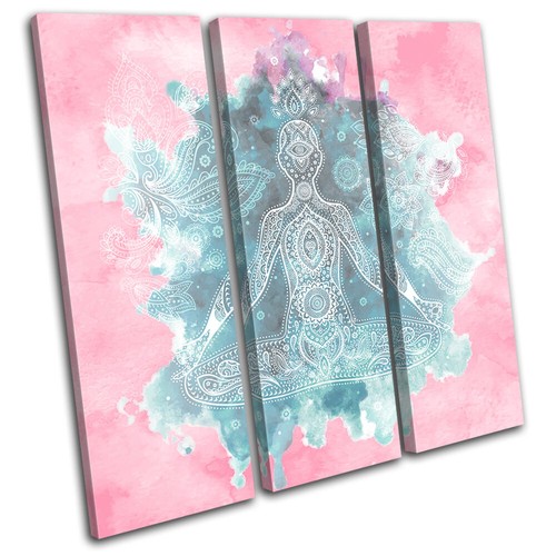 Peace Paisley Yoga Ohm Religion TREBLE CANVAS WALL ART Picture Print | eBay