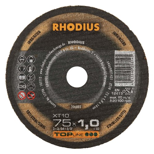 RHODIUS XT10 MINI 75 x 1.0 x 10.00 mm Extradünne Mini Trennscheibe ...