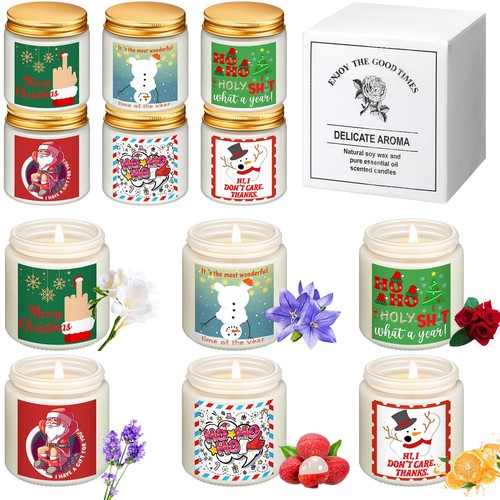 12 Pcs Funny Christmas Scented Candles Xmas Funny Gifts for Women ...